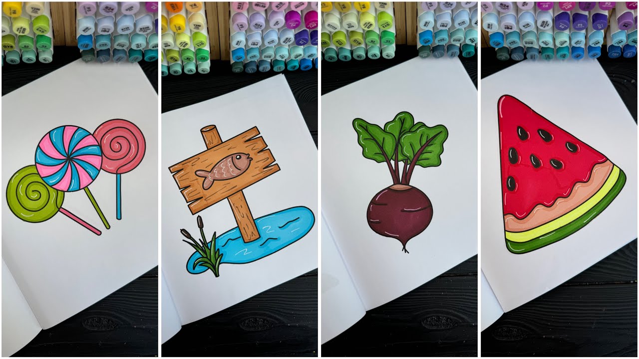 Satisfying and relaxing Coloring book with ASMR markers - YouTube