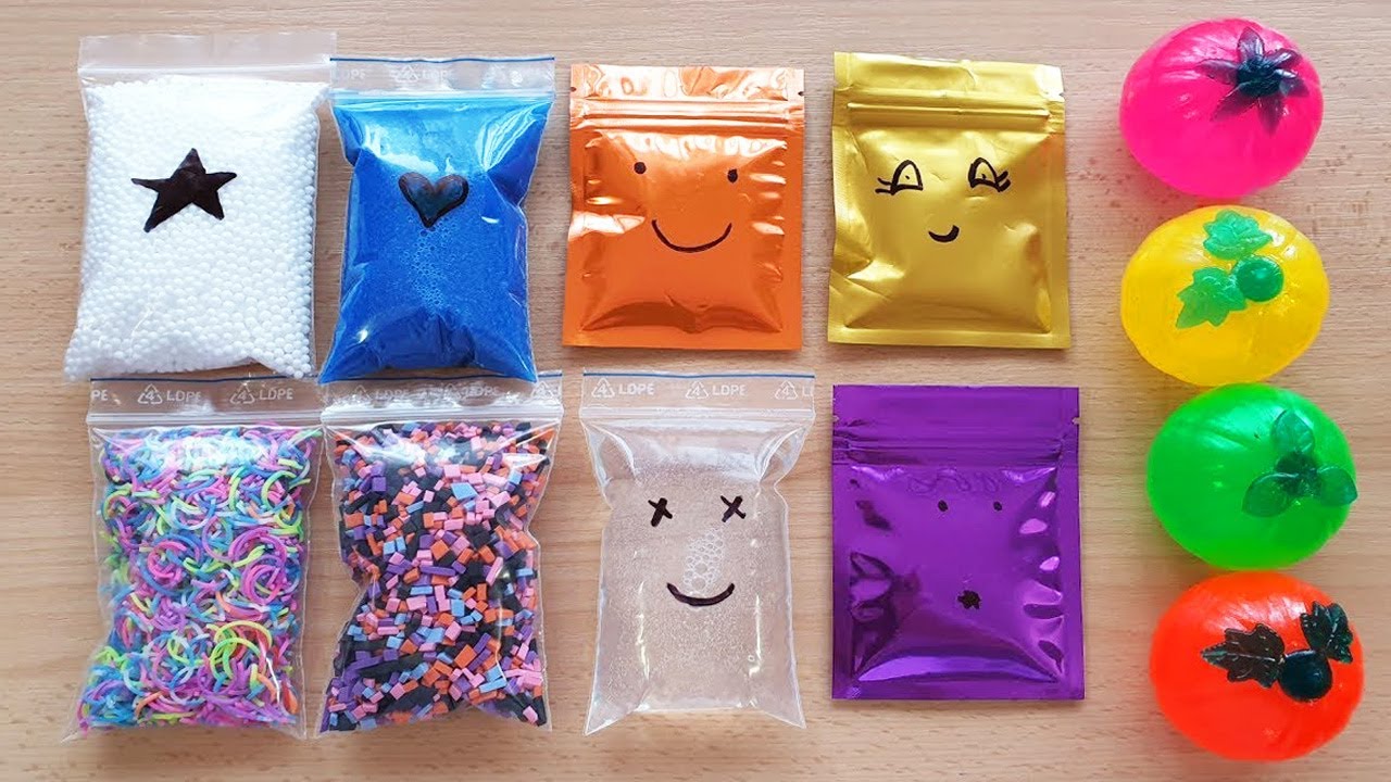 Making Relaxing Slime With Bags and Water Stress Balls - YouTube
