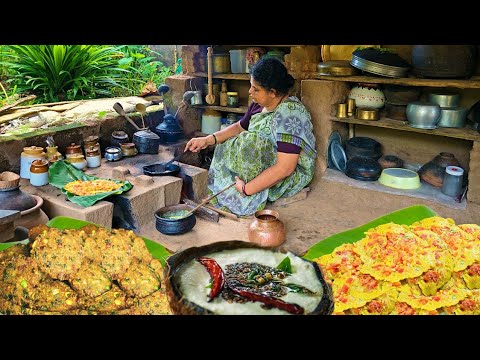 Traditional Tomato Veg., Omlete recipe | Cowpea Vada recipe| Village cooking | Curd curry 
