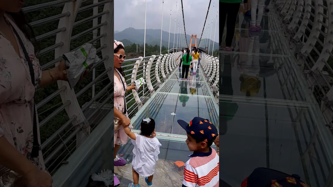 Glass bridge yiwu china enjoying - YouTube