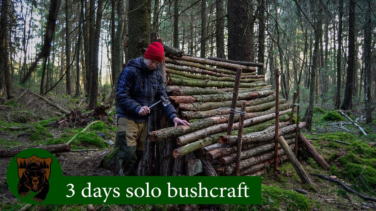 3 Days of camp construction in the forest / Solo bushcraft camp. - YouTube