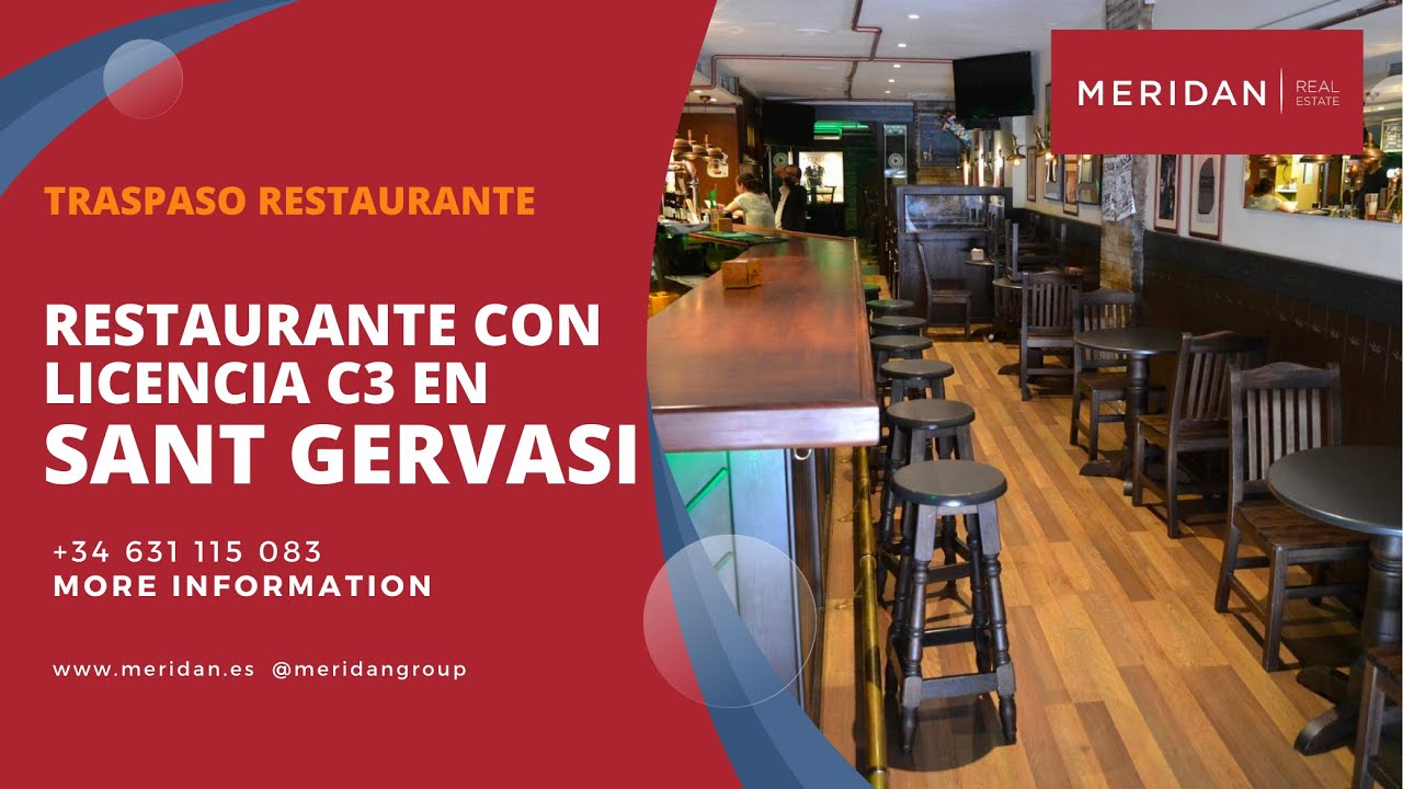 Restaurante con licencia C3 en Sant Gervasi - YouTube