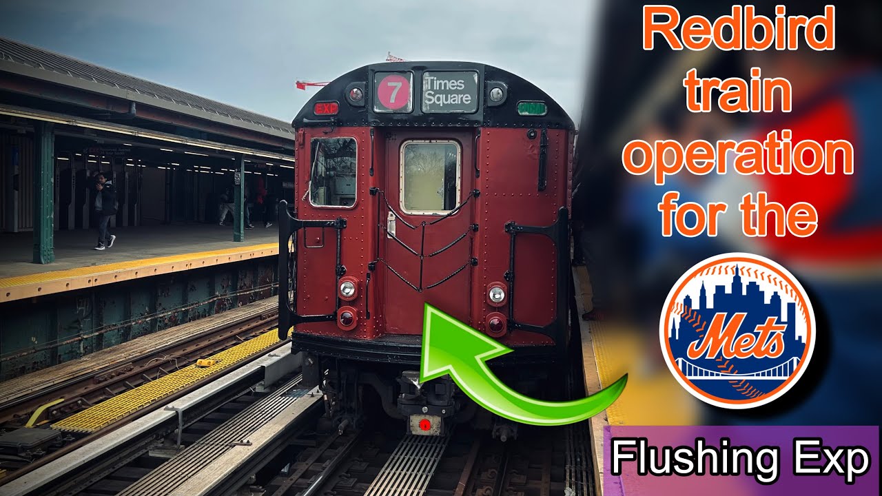 MTA R33 Redbird train in operation on the Flushing Line - Mets’ Home ...