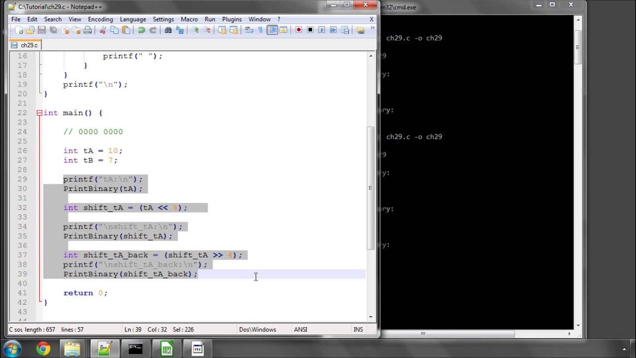 Beginning C Programming - Part 29 - Bitwise Operators (5) Bit shifting - YouTube