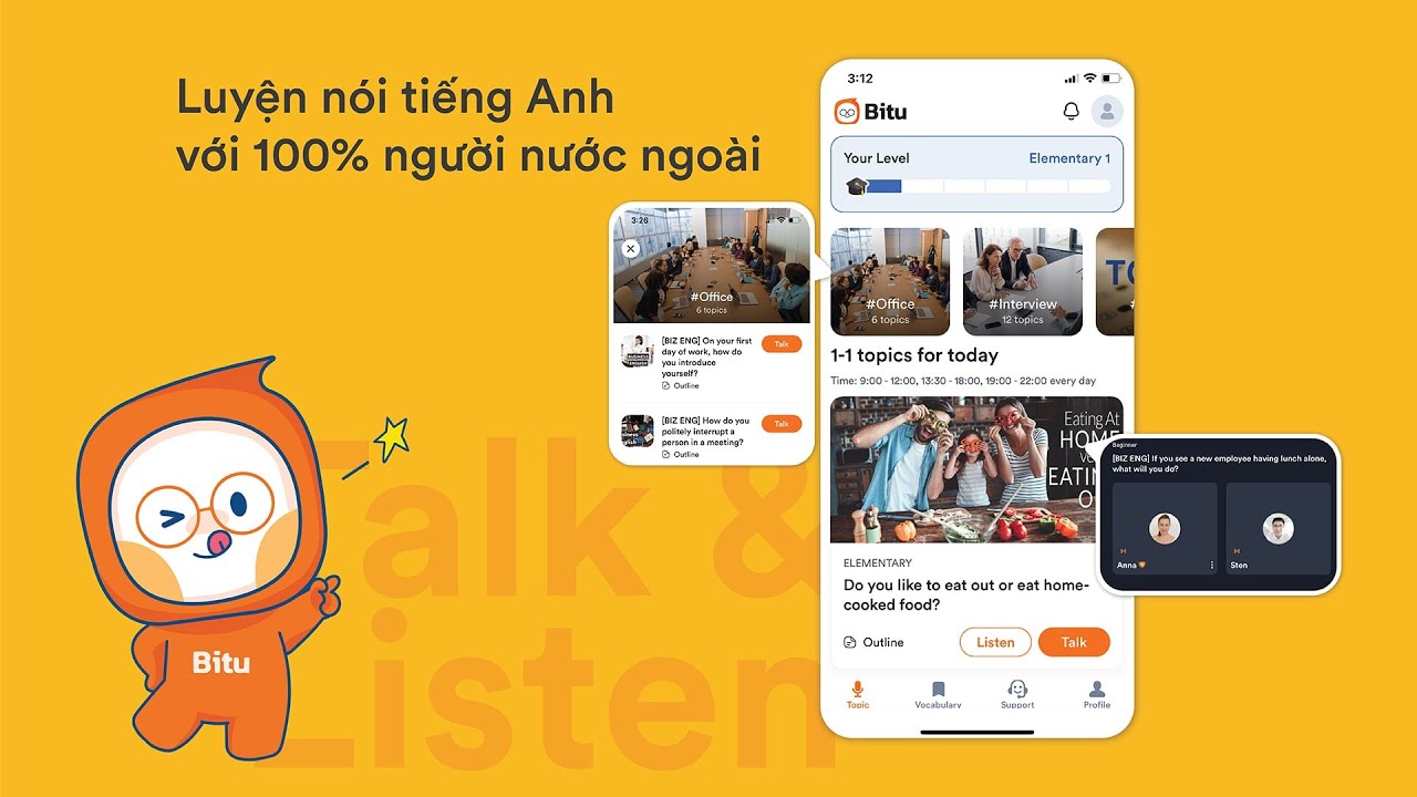 Bitu - App luyện nói tiếng Anh với người nước ngoài - YouTube