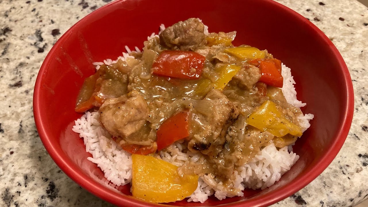 COZY DELICIOUS PORK STEW OVER RICE - YouTube