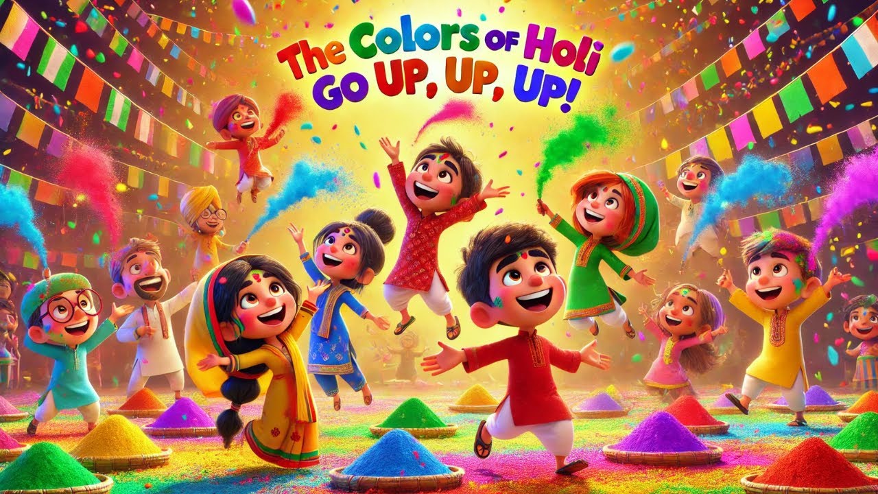 The Colors of Holi Go Up, Up, Up! 🌈 | Fun & Catchy Kids Song for Holi ...