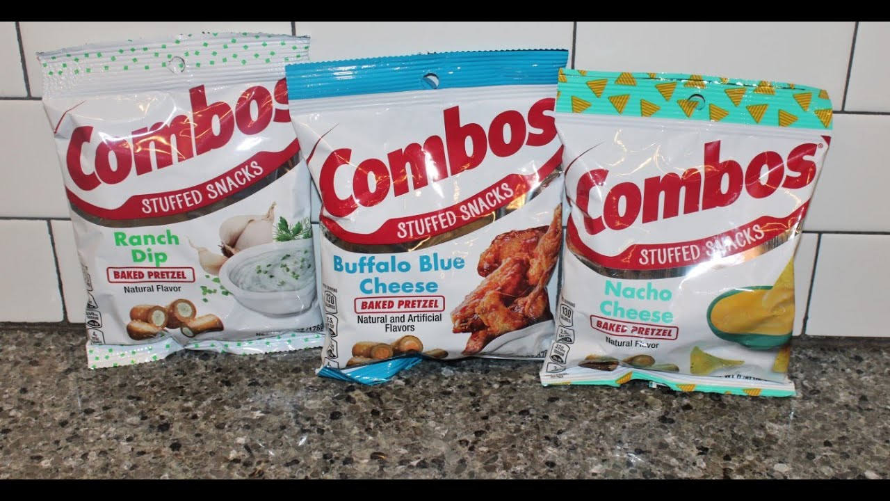 Combos Stuffed Snacks: Ranch Dip, Buffalo Blue Cheese & Nacho Cheese ...