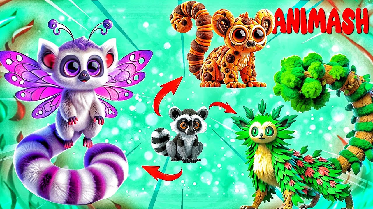 ANIMASH - LEMUR🐺 All Combinations #animash #animalfusion - YouTube