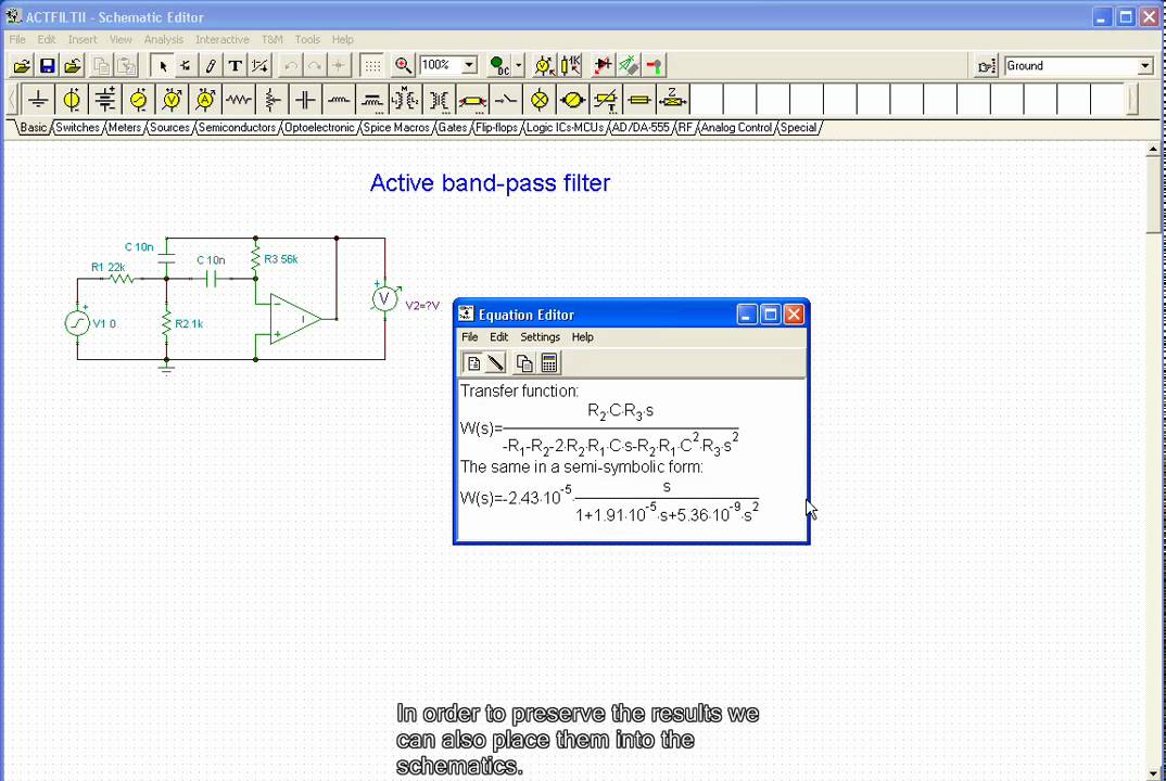 DesignSoft - Tina - Symbolic Analysis (Generating closed form formulas ...