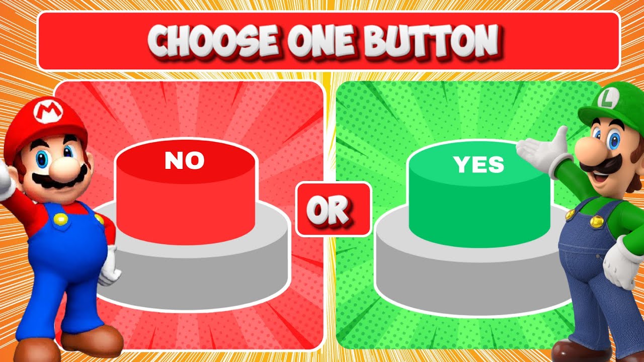 Choose One Button - YES or NO Super Mario Bros Movie Edition | Mario ...