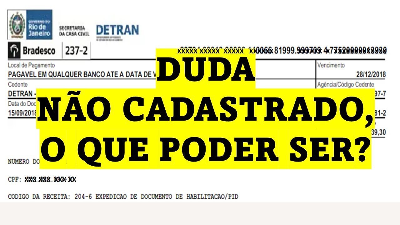 DUDA NÃO CADASTRADO, O QUE PODE SER? - YouTube