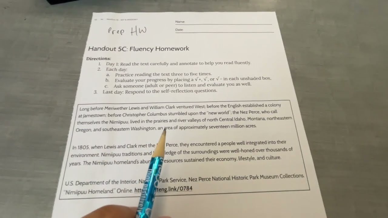 Fluency HW Handout 5C - YouTube