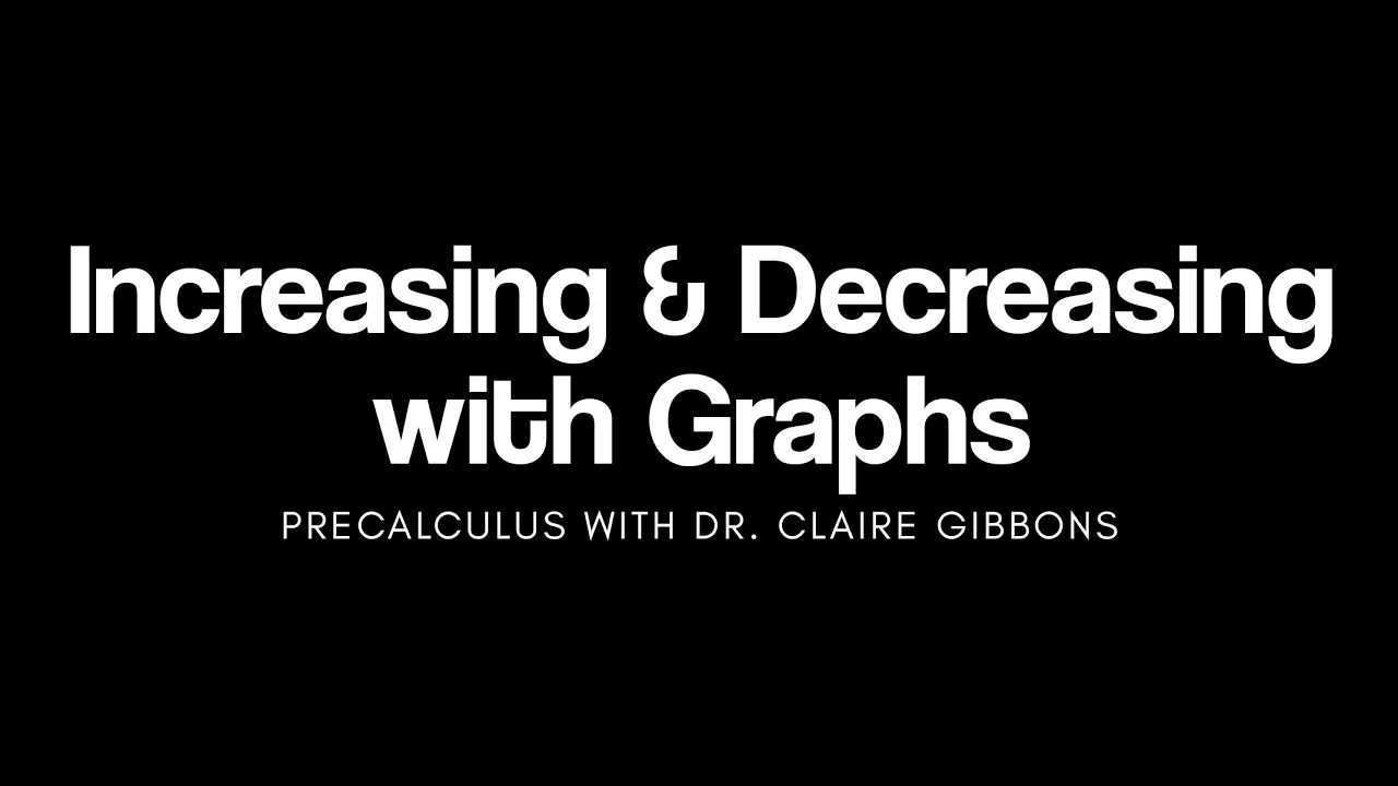 Increasing and Decreasing with Graphs - YouTube