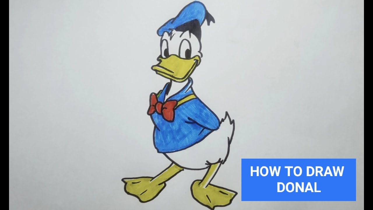 HOW TO DRAW DONAL/DONAL DUCK DISNEY/EASY DRAWING - YouTube