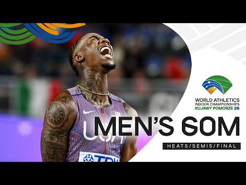 Full Men's 60m Heats + Semis + Final  | World Indoor Championships Kujawy Pomorze 26