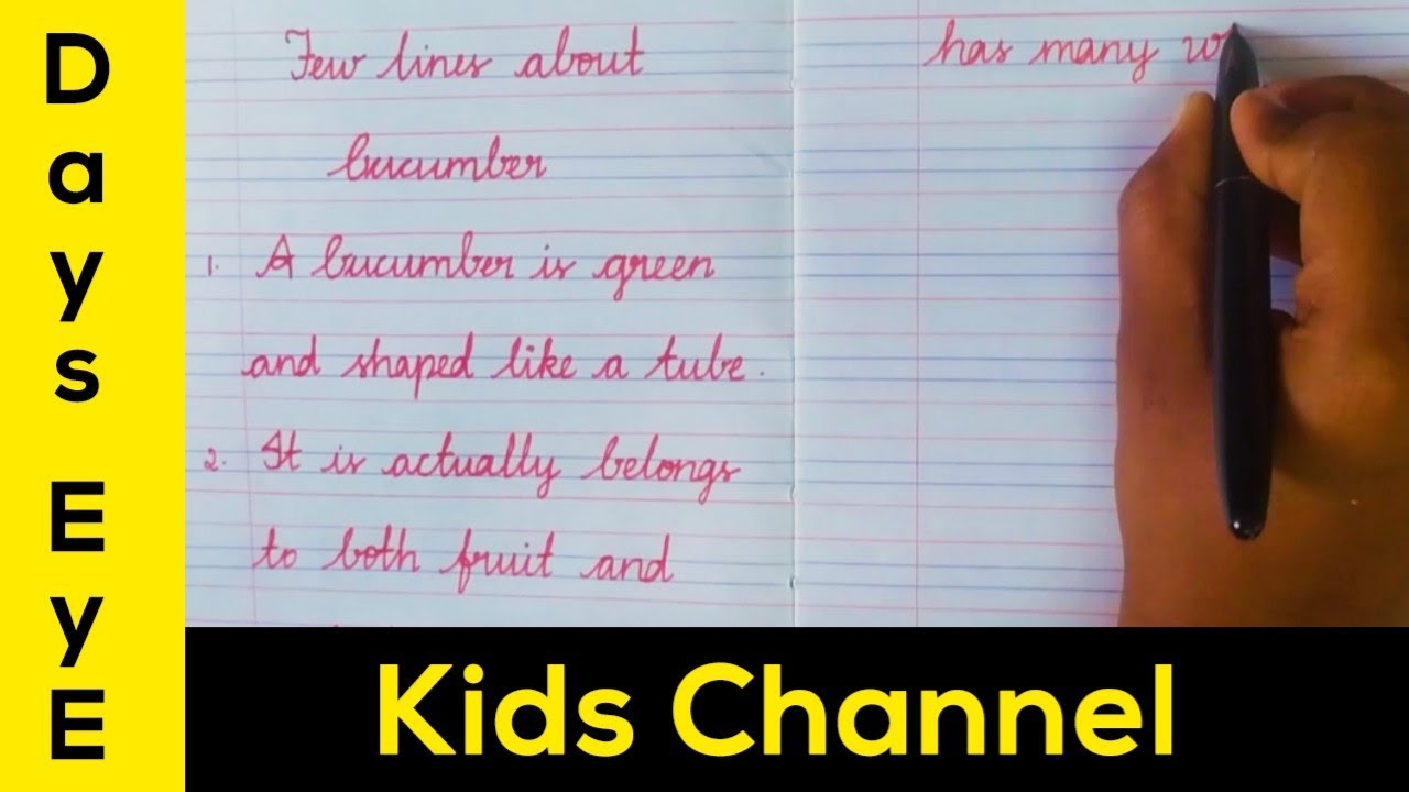 10 Lines essay on Cucumber | #cucumber 🥒| Cursive Writing | # ...