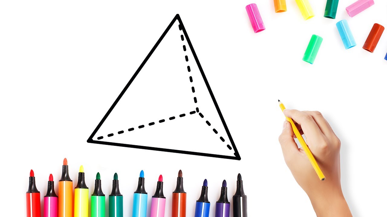 Tetrahedron | Draw 3d shapes, learn, numbers, draw, 1234, schooling ...