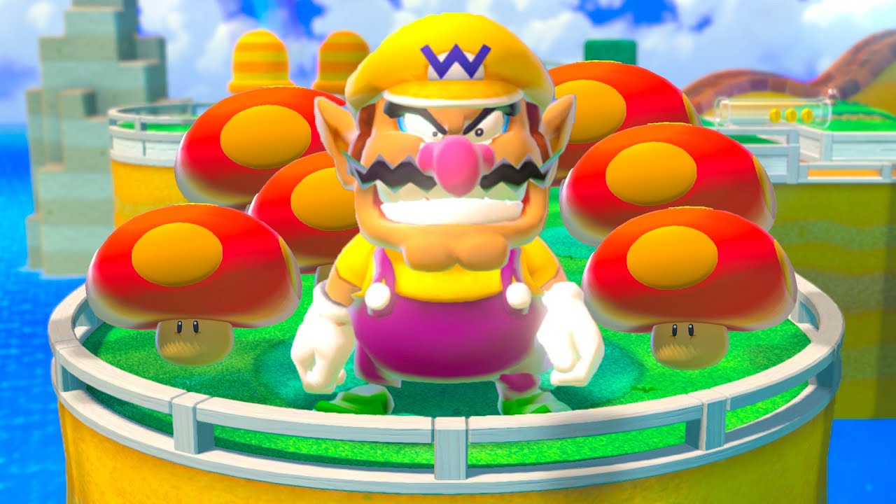 What Happens if Wario use 999x Giga fire Mushroom in 1-1 of Super Mario ...