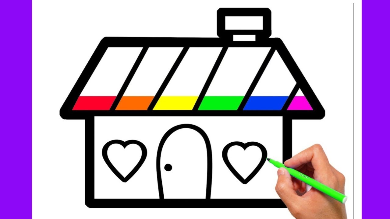 How to draw a home drawing easy drawing step by step for kids - YouTube