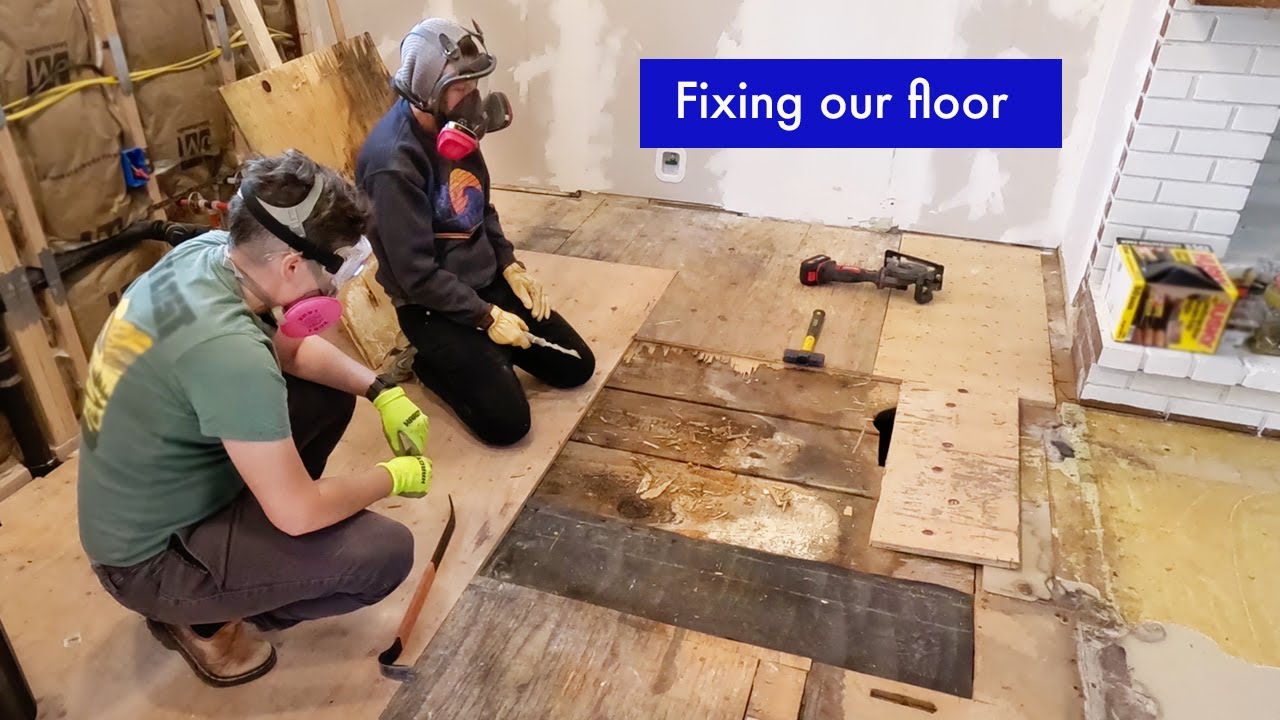 Kitchen renovation, continued: Replacing the gross underlayment of our vintage home's floor ...
