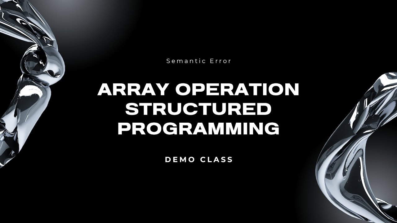 Array Operation | Structured Programming - YouTube