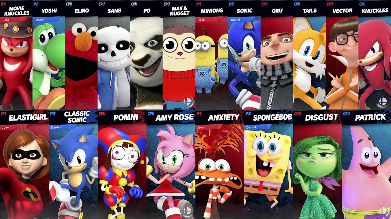 Team Sonic vs Minions | Pomni vs Amy | Yoshi vs Max vs Sans vs Knuckles ...
