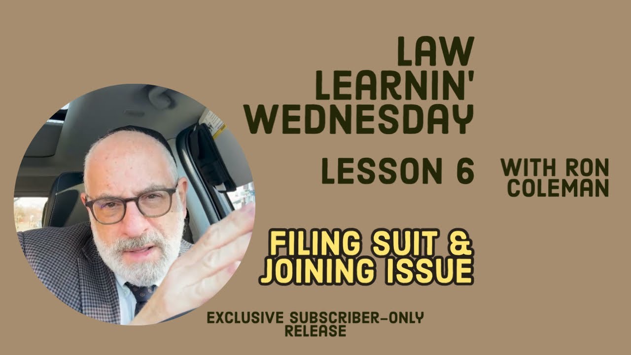 Law Learnin' Lessons #6: The Basics of the "Complaint" - YouTube