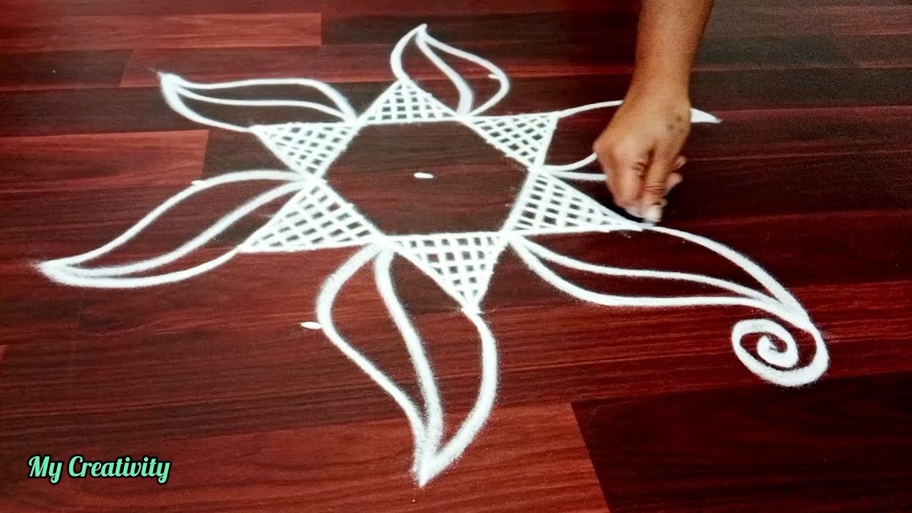 Beautiful star rangoli/star padi kolam/super muggulu design @my ...