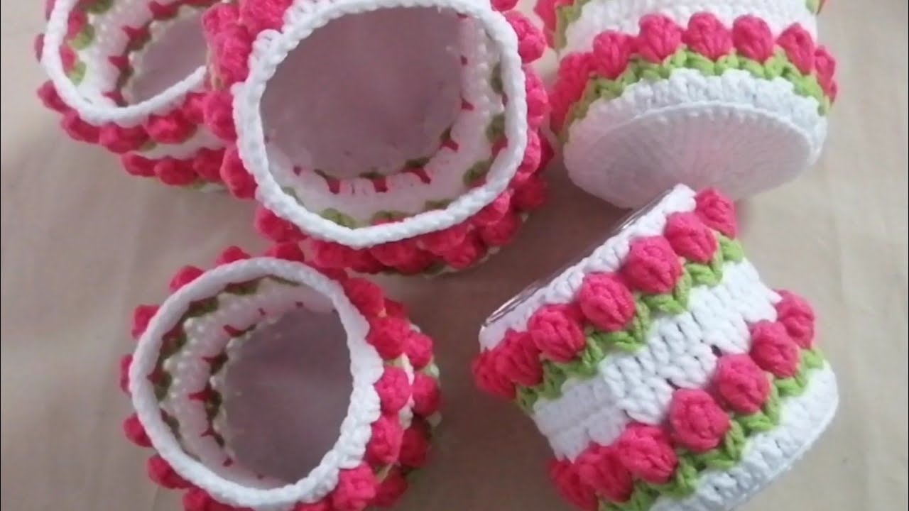 how to crochet a classy glass cover mini rose detailed written pattern ...