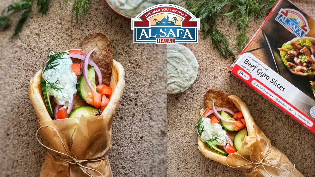 HALAL BEEF GYRO WRAP WITH TZATZIKI - YouTube