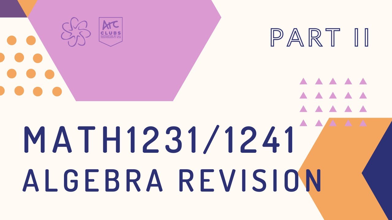 UNSW MathSoc Presents: MATH1231/1241 Revision Seminar Algebra Part II ...