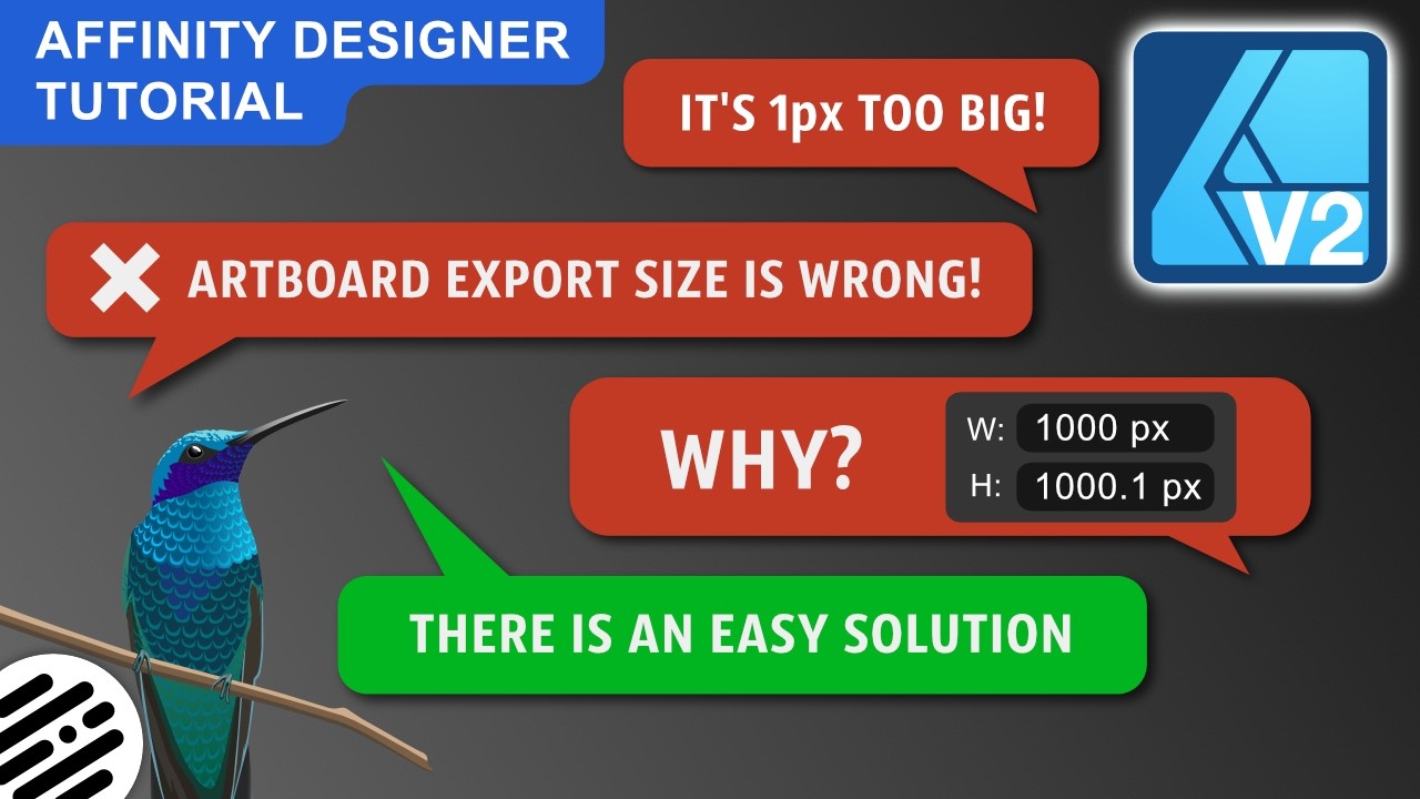 Affinity Designer Tutorial - Fix Artboard Export Size Issues - YouTube