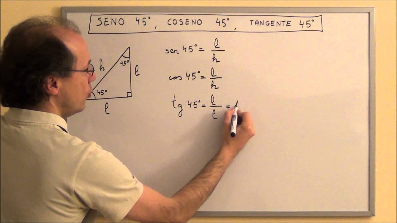 Trigonometría: seno 45º, coseno 45º, tangente 45º - YouTube