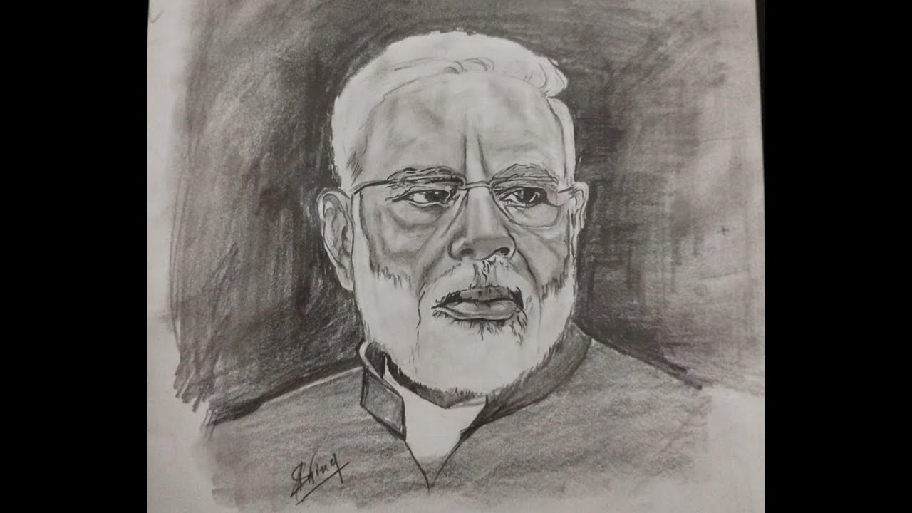 How to Draw PM Narendra Modi ji ||Pencil sketch of PM Modi || Pm Modi sketch - YouTube