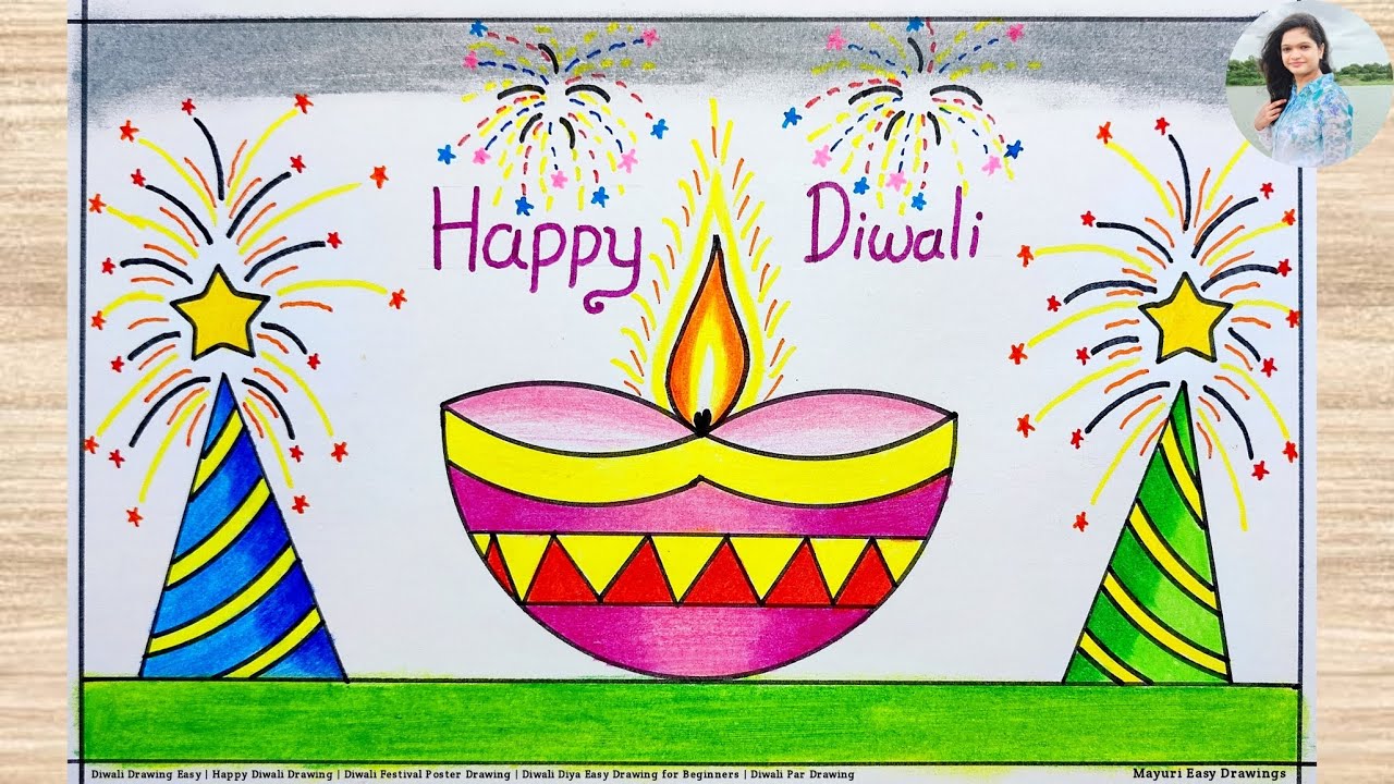 Easy Diwali Drawing | Diya Drawing for Beginners | Diwali Special ...