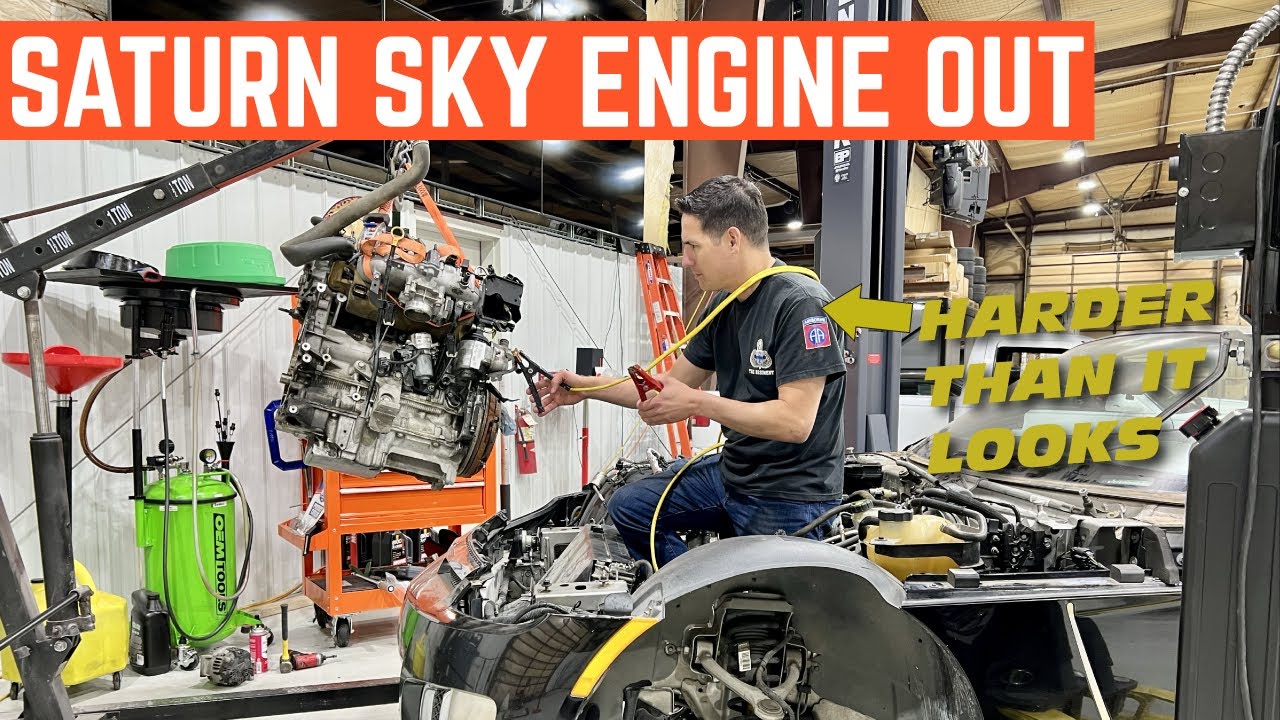 Pulling This TIRED Engine OUT Of The Saturn Sky Redline - YouTube