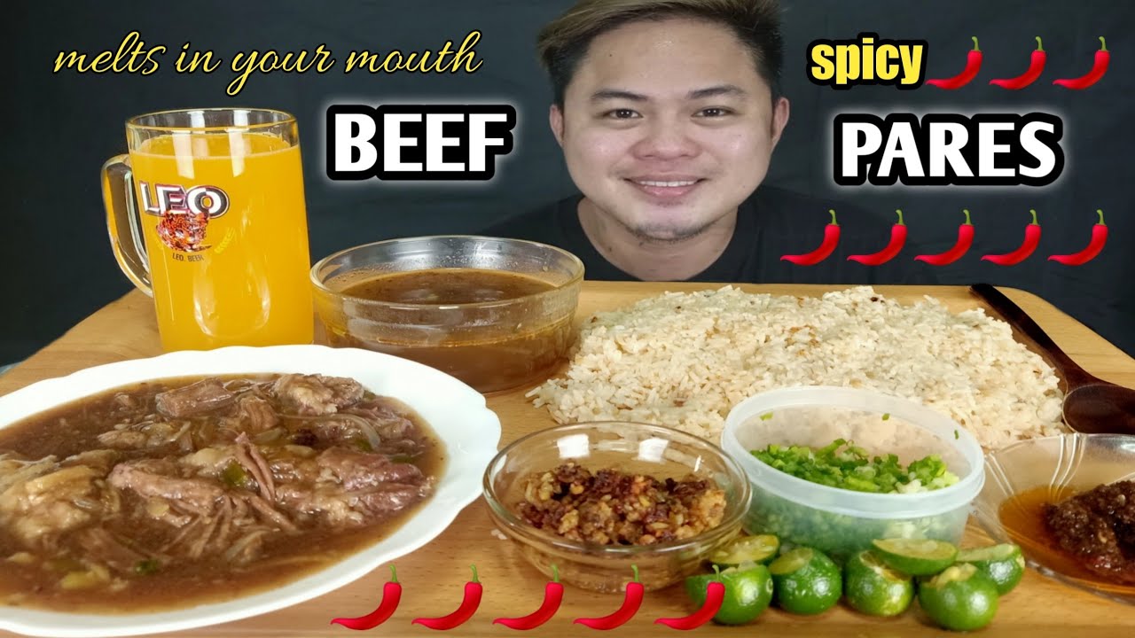 MELTS IN YOUR MOUTH SPICY BEEF PARES MUKBANG/ INDOOR COOKING/ MUKBANG ...