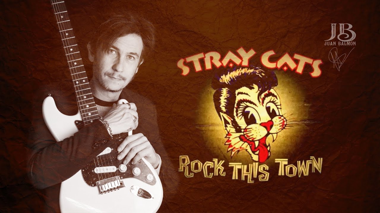 STRAY CATS rock this town guitar backing track - YouTube