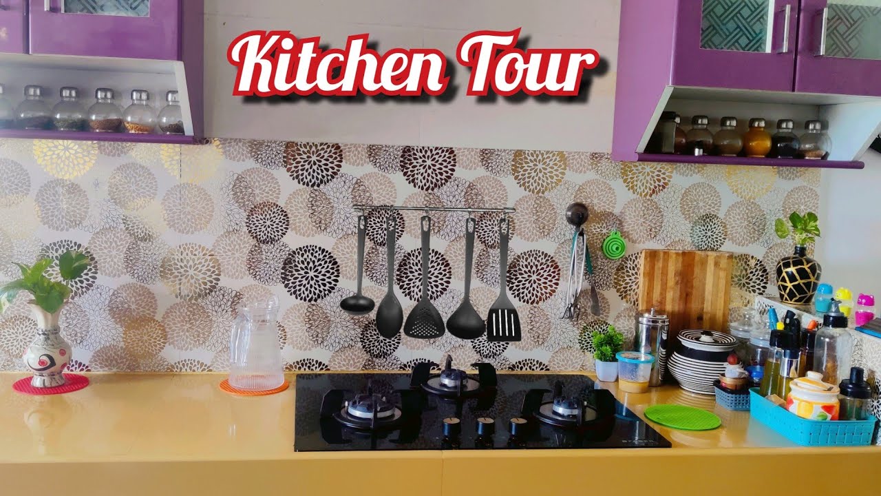 KITCHEN TOUR in tamil || your future kitchen ideas 💡|| yellow ...
