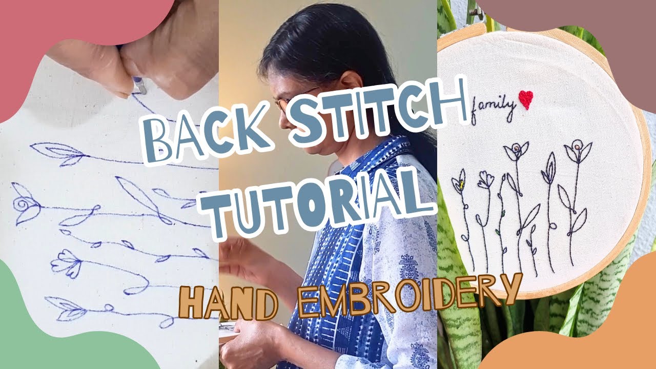 How to make an entire project with Back Stitch, Easy Pattern. Hand ...
