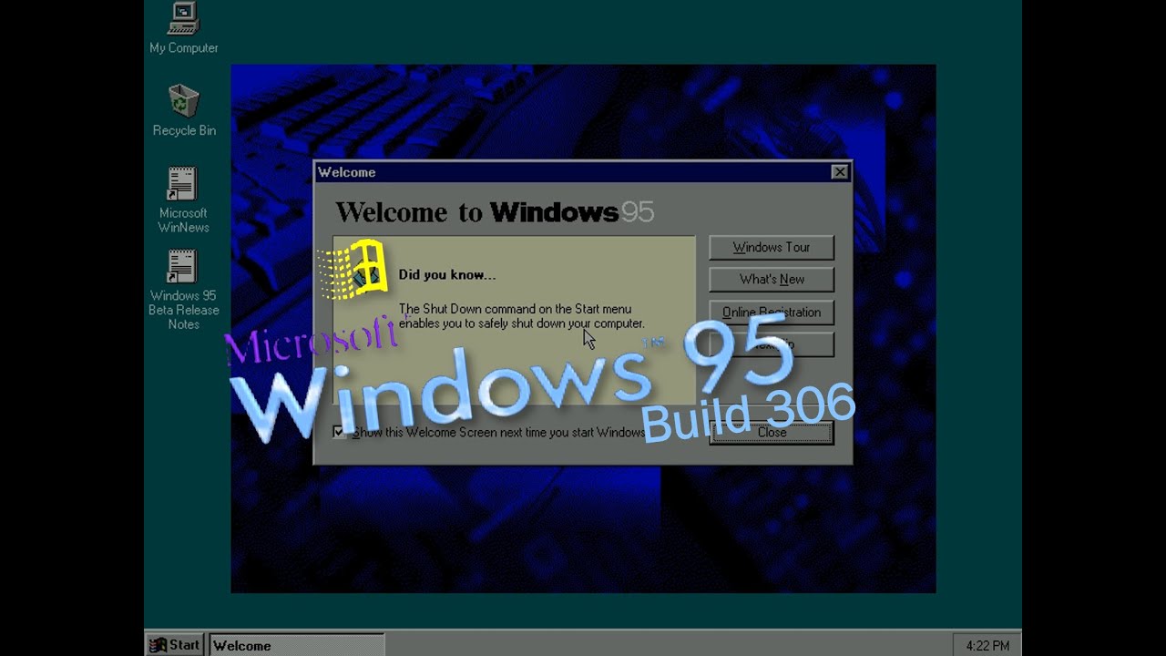 Windows 95 Build 306 - YouTube