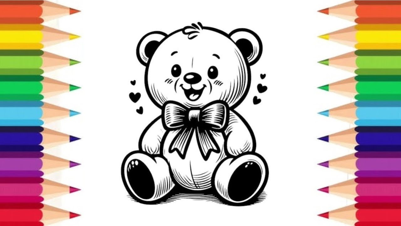 Cute Teddy Bear Drawing || Teddy Bear 🧸 Drawing Step By Step For Kids ...