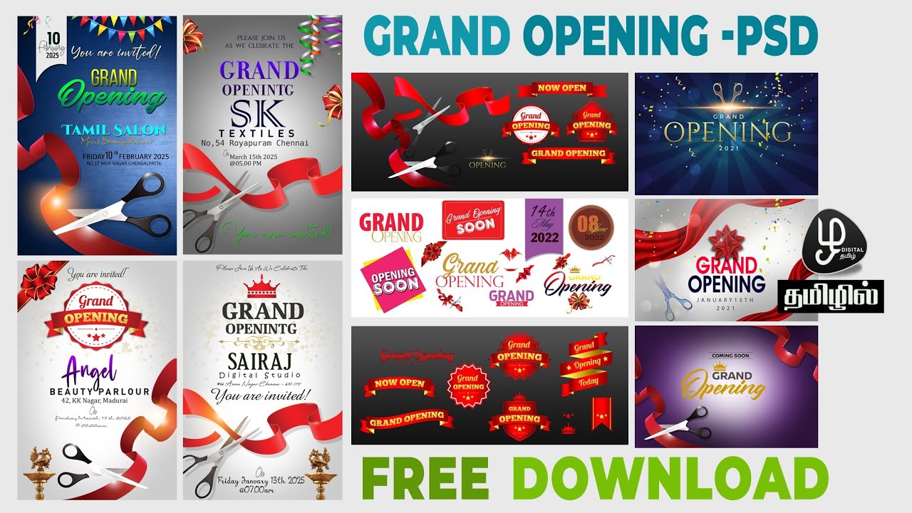 grand opening design psd free download invitation design grand opening ...