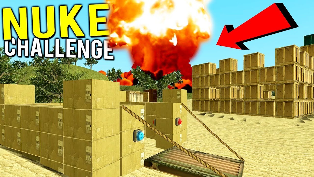 BOX FORT CITY vs NUKE SURVIVAL CHALLENGE! Can a Box Fort Survive a Nuke ...