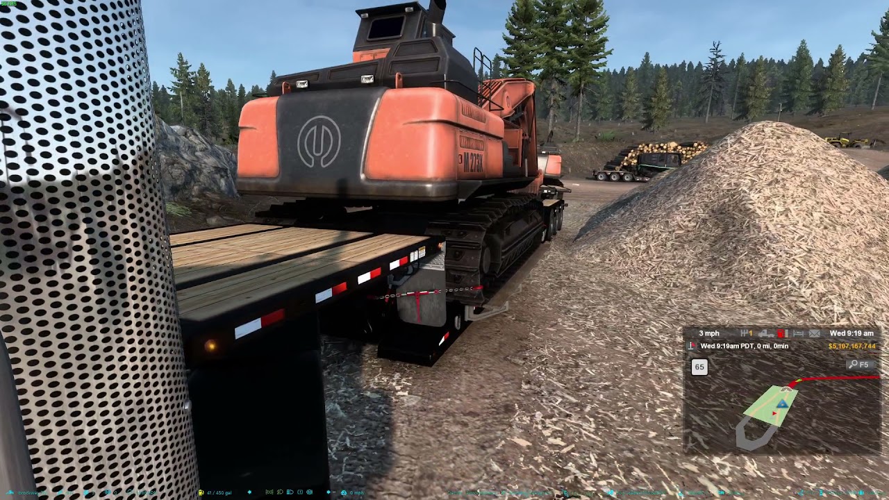 [ATS] Blind side backing 50+50 ft double lowboy - YouTube