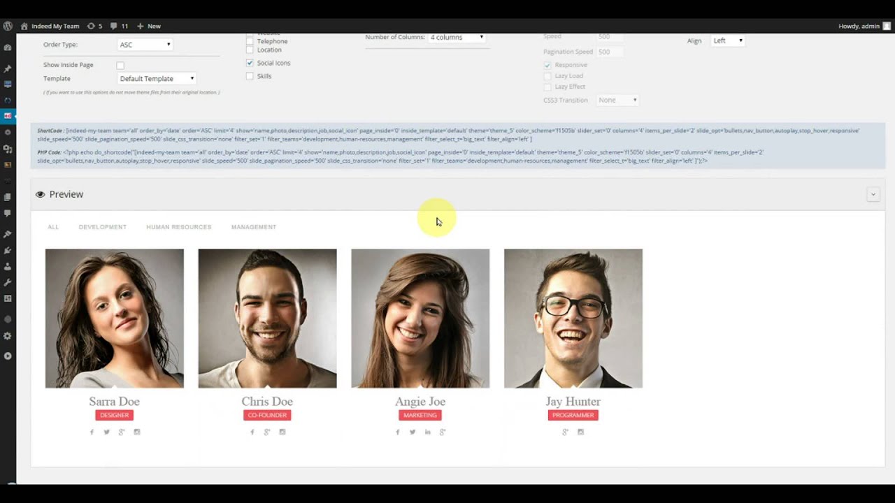 My Team Showcase WordPress Plugin - YouTube