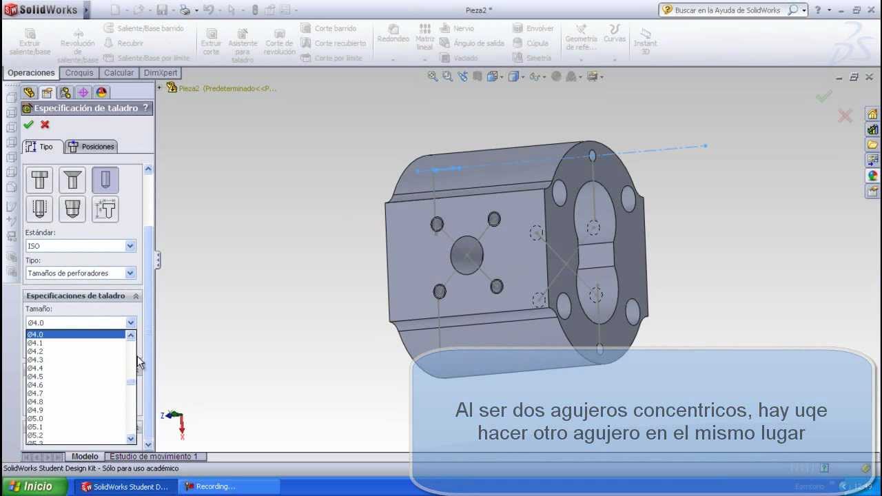Solidworks 2010 Práctica 2 Pieza 401 - YouTube