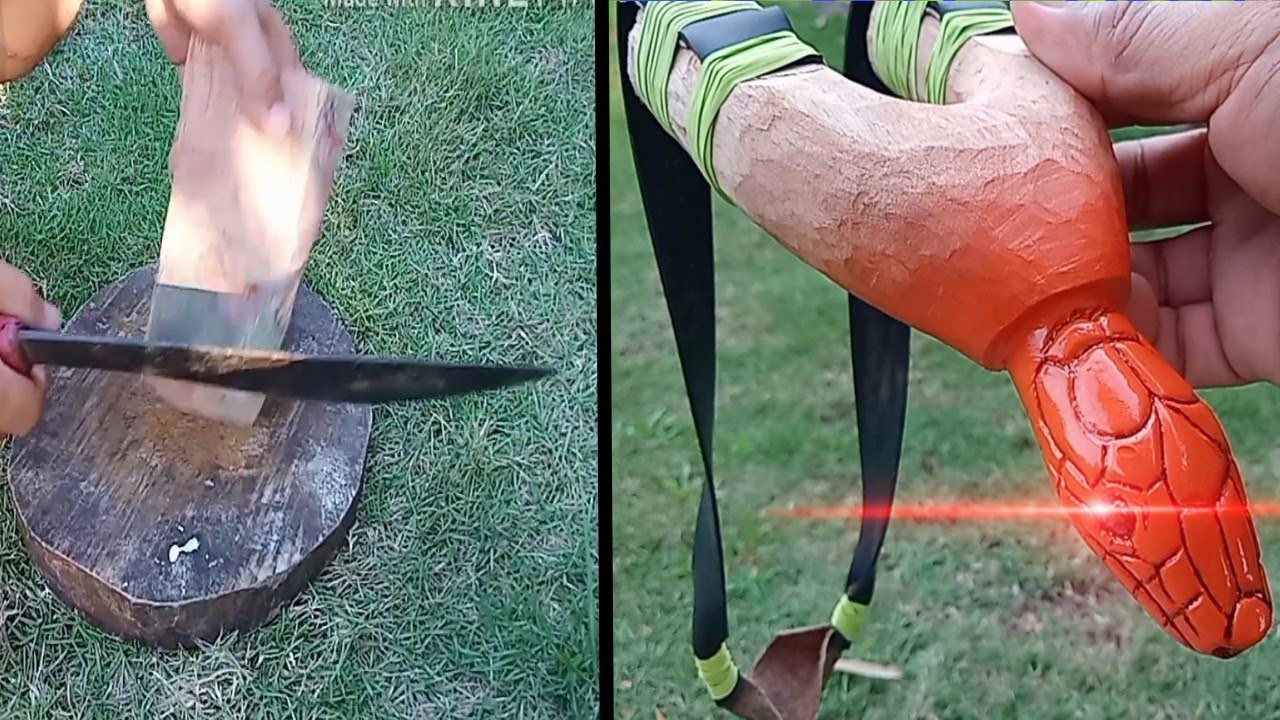 How to make a Slingshot from tree root. - YouTube