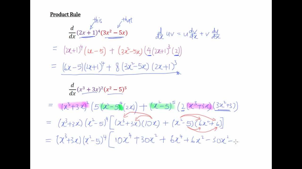 Differentiation - Product Rule - YouTube